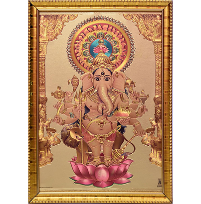 Lord Ganesh Ji Engineered Wood Photo Frame For Pooja Room, Temple ...