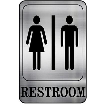 Sign Restroom Toilet Washroom ABS Plastic Self Adhesive Signage for ...